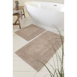 Wecon home Basics Badematte &raquo;Finn&laquo; H&ouml;he 15 mm waschbar, robust, saugf&auml;hig, pflegeleicht, Baumwolle, Hoch-Tief-Effekt beige Baumwolle