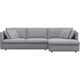 FLEXLUX Ecksofa &raquo;Lovane&laquo; Weich & anschmiegsam, gro&szlig;e Sitztiefe auf Kaltschaum, Dekokissen inkl. grau 100% Polyester