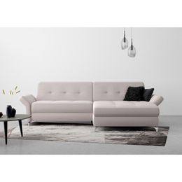 Home Affaire Ecksofa &raquo;Maredo L-Form&laquo; Federkern, wahlweise auch mit Kopfteil- und Armlehnverstellung beige 100% Polyester