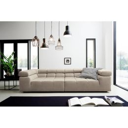 Home Affaire Big-Sofa &raquo;Ancona modern, elegant, bequem, viel Platz, B/T/H: 290/110/70 cm&laquo; auff&auml;llige Steppung, inkl. 2 Zierkissen und verstellbaren 