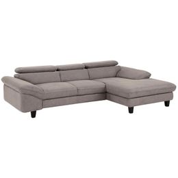 Home Affaire Ecksofa &raquo;Pilot L-Form&laquo; mit Kopfteilverstellung, wahlweise mit Bettfunktion & Bettkasten braun 100% Polyester, Feinstruktur 75000 