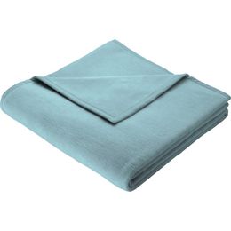 Biederlack Wohndecke &raquo;Cotton Home&laquo; im Uni Design, Kuscheldecke blau Baumwolle, Polyacryl