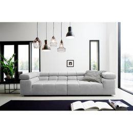 Home Affaire Big-Sofa &raquo;Ancona modern, elegant, bequem, viel Platz, B/T/H: 290/110/70 cm&laquo; auff&auml;llige Steppung, inkl. 2 Zierkissen und verstellbaren 