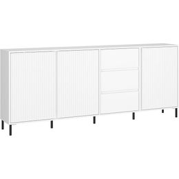 Home Affaire Sideboard &raquo;AVENALE&laquo; Sideboard mit Metallf&uuml;&szlig;en, Breite 212 cm, Fronten geriffelt Holzwerkstoff, MDF, Melamin