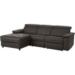Home Affaire Ecksofa &raquo;Binado, L-Form,&laquo; mit manueller oder elektrischer Relaxfunktion mit USB-Anschluss braun Webstoff (95% Polyester/5% Nylon)