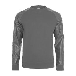 Urban Classics Herren Urban Classics Sweatshirt &raquo; Herren Raglan Leather Imitation Crew&laquo;, 1 Stk. S