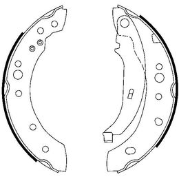 ATE Bremsbackensatz 03.0137-0498.2 hinten rechts links mit Hebel f&uuml;r RENAULT 7701209586 8671020715