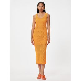 KOTON Kleid Damen Gr&ouml;&szlig;e L orange