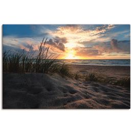 Artland Leinwandbild &raquo;Sonnenuntergang an der Ostsee&laquo; Strand 1 Stk. tlg. auf Holzrahmen gespannt orange Leinwand