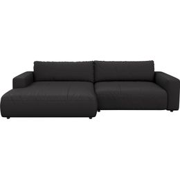 Ecksofa Musterring "LUCIA L-Form", grau (grau puro), B:296cm H:81cm T:190cm, Flachgewebe VALMONT (60% Baumwolle/40% Leinen);Leder PURO, pigmentiertes Leder;Microfaser CRONA (100% Polyester);Flachgewebe FLORIS (100% Polyester);Leder BAX, pigmentiertes Leder, Sofas, Ecksofa