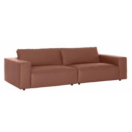 Musterring Big-Sofa &raquo;LUCIA&laquo; in vielen Qualit&auml;ten und 4 unterschiedlichen N&auml;hten, 3-Sitzer braun Flachgewebe FLORIS (100% Polyester);Flachgewebe VALMONT (60% 