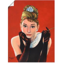 Artland Poster &raquo;Audrey Hepburn Portr&auml;t&laquo; Stars 1 Stk. tlg. ohne Rahmen rot