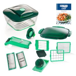 Genius Zerkleinerer &raquo;Nicer Dicer Chef inkl. Julienne-Reib-Einsatz, Set 16-tlg.&laquo; Nicer Dicer Schneidger&auml;t in der 10. Generation f&uuml;r die ganze Familie gr&uuml;n