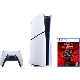 Playstation 5 Konsolen-Set &raquo;Disk Edition (Slim) + Assassin's Creed Shadows&laquo; 1.000 GB schwarz