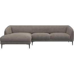 FLEXLUX Ecksofa &raquo;Belle Designsofa, L-Form, B/T 288/149 cm&laquo; Skandinavisches Design, In hochwertiger Verarbeitung braun 85% Polyester/15%Polyamide