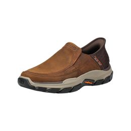 Slipper Skechers "Skechers Slipper Leder", Herren, Gr. 42, braun, Leder, Schuhe Slipper