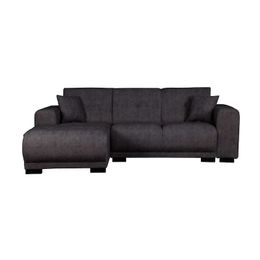 Home Affaire Ecksofa &raquo;Langeland L-Form&laquo; incl. 2 Zierkissen, Recamiere wahlweise links oder rechts schwarz 100% Polyester