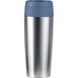 Emsa Thermobecher &raquo;Travel Mug Eco&laquo; 0,36 Liter, auslaufsicher, 8h kalt, 4h warm, 360&deg; Trink&ouml;ffnung blau Edelstahl