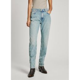 Pepe Jeans Damen Straight-Jeans &raquo;mit normaler Leibh&ouml;he&laquo; aus robustem Baumwolldenim blau 26, L&auml;nge 32