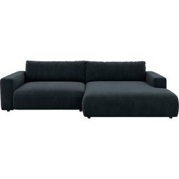 Musterring Ecksofa &raquo;LUCIA L-Form&laquo; schwarz Flachgewebe VALMONT (60% Baumwolle/40% Leinen);Leder PURO, pigmentiertes Leder;Microfaser CRONA (100% Polyester);