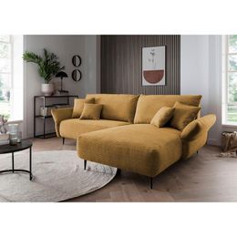 Home Affaire Ecksofa &raquo;Amarena L-Form&laquo; inklusive Armlehnenverstellfunktion, 4x Zierkissen gratis gold 100% Polyester