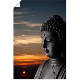 Artland Poster &raquo;Buddha Statue vor Sonnenuntergang&laquo; Buddhismus 1 Stk. tlg. ohne Rahmen schwarz