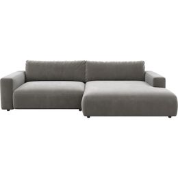 Musterring Ecksofa &raquo;LUCIA L-Form&laquo; silber Flachgewebe VALMONT (60% Baumwolle/40% Leinen);Leder PURO, pigmentiertes Leder;Microfaser CRONA (100% Polyester);