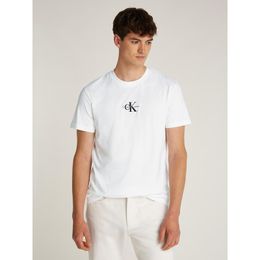 Calvin Klein Jeans Herren T-Shirt &raquo;MONOLOGO TEE&laquo; mit Logoschriftzug wei&szlig; XXL