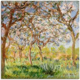 Artland Leinwandbild &raquo;Fr&uuml;hling in Giverny.&laquo; Wiesen & B&auml;ume 1 Stk. tlg. auf Holzrahmen gespannt gr&uuml;n Leinwand
