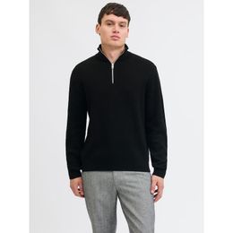 Jack & Jones Jack & Jones Herren Troyer &raquo;JPRBLAMILANO STITCH KNIT HALF ZIP SN&laquo; Baumwolle, relaxed fit schwarz M