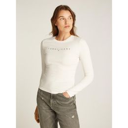 Tommy Jeans Curve Damen Langarmshirt &raquo;TJW SLIM LINEAR TEE LS EXT&laquo; Gro&szlig;e Gr&ouml;&szlig;en wei&szlig; XXXL(46)