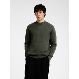 Selected Herren Selected Rundhalspullover &raquo;SLHDANE LS KNIT STRUCTURE CREW NECK NOOS&laquo; Baumwolle, regular fit gr&uuml;n S