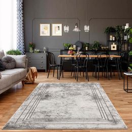 Carpet City Teppich &raquo;Noa 9341&laquo; rechteckig 11 mm H&ouml;he L&auml;ufer, Kurzflor, Modern, Weicher Flor, Pflegeleicht, Wohnzimmer grau Kunstfaser