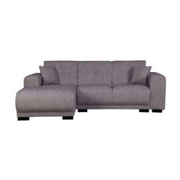 Home Affaire Ecksofa &raquo;Langeland L-Form&laquo; incl. 2 Zierkissen, Recamiere wahlweise links oder rechts grau 100% Polyester