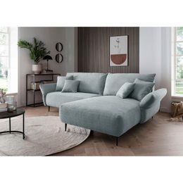 Home Affaire Ecksofa &raquo;Amarena L-Form&laquo; inklusive Armlehnenverstellfunktion, 4x Zierkissen gratis blau 100% Polyester
