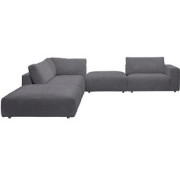 Musterring Ecksofa &raquo;LUCIA L-Form&laquo; in vielen Qualit&auml;ten und 4 verschieden N&auml;hten grau Flachgewebe FLORIS (100% Polyester);Flachgewebe VALMONT (60% Baumwolle/ 40% 