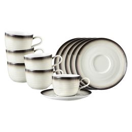 Tasse Seltmann Weiden "Kaffeetassen mit Untertassen Terra 260 ml 6er Set", bunt (corso), 12 tlg., Porzellan, Trinkgef&auml;&szlig;e, Tasse