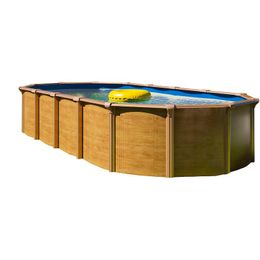 KWAD Ovalpool &raquo;Green line Evolution&laquo; 6,1x3,7x1,32 wood Folie in blau, sand oder grau erh&auml;ltlich blau