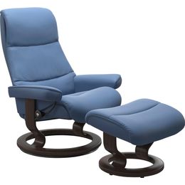 Relaxsessel stressless "View", blau (lazuli blau), B:82cm H:108cm T:81cm, Sessel, Relaxsessel, mit Classic Base, Gr&ouml;&szlig;e M,Gestell Wenge