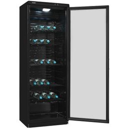 Exquisit Getr&auml;nkek&uuml;hlschrank &raquo;GKS350-1-GT-280D schwarz&laquo; 173 cm hoch 60 cm breit 6 robuste Gitterablagen zur Lagerung von Flaschen oder Getr&auml;nkekisten 