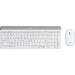 Logitech Tastatur- und Maus-Set &raquo;Wireless MK470 Slim Combo - OFFWHITE - US INT'L - INTNL&laquo; wei&szlig; Kabellose Reichweite: 10 Meter