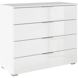 OTTO home Schubkastenkommode &raquo;Sideboard Schubladenkommode Schubladenkommode AGORDO mit Glasfront&laquo; in zwei Griff-Farben, Breite 80 cm, vier gro&szlig;e und 