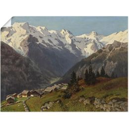 Artland Poster &raquo;M&uuml;rren im Berner Oberland, Schweiz. 1913&laquo; Berge & Alpenbilder 1 Stk. tlg. ohne Rahmen grau