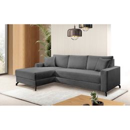 exxpo - sofa fashion Ecksofa &raquo;Quattro schlicht & zeitlos, bequem, L-Form, B/T: 247/162 cm&laquo; wahlw. Bettfunktion, Bettkasten. Bezug komplett Webvelours 