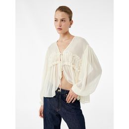 KOTON Bluse Damen Gr&ouml;&szlig;e S creme