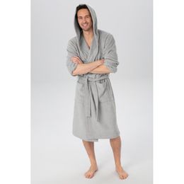 OTTO home Unisex-Bademantel &raquo;Sanremo, ideal f&uuml;r Sauna & Spa, Hotelbademantel, Morgenmantel&laquo; 1 Stk. mit Taschen, Damen & Herren Badem&auml;ntel, S-3XL grau 