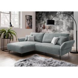 Home Affaire Ecksofa &raquo;Amarena L-Form&laquo; inklusive Armlehnenverstellfunktion, 4x Zierkissen gratis gr&uuml;n 100% Polyester