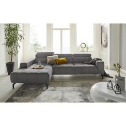 DOMO collection Ecksofa &raquo;Cunelli tolle Sitzn&auml;hte als Designelement, fester Sitzkomfort, L-Form&laquo; wahlweise mit 6-fach verstellbarer Kopfteilverstellung