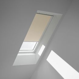 Velux Verdunklungsrollo &raquo;DKL CK04 1085SWL&laquo; verdunkelnd Verdunkelung ohne Bohren in F&uuml;hrungsschienen wei&szlig;e F&uuml;hrungsschienen & Griffleiste beige 