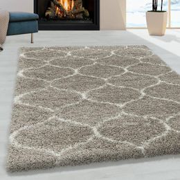 Ayyildiz Teppiche Hochflor-Teppich &raquo;SALSA 3201&laquo; rechteckig 50 mm H&ouml;he auch in rund, Pflegeleicht / Strapazierf&auml;hig / Shaggy/ Wohnzimmer beige Polypropylen (PP)